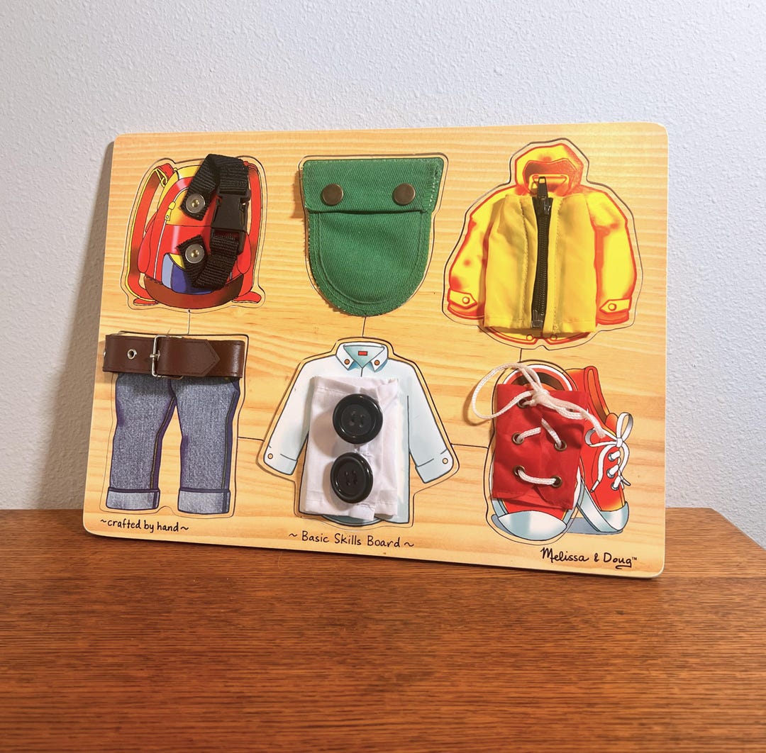 Vintage Melissa & Doug Basic Skills Puzzle: Preschool Fasteners Toy - Etsy