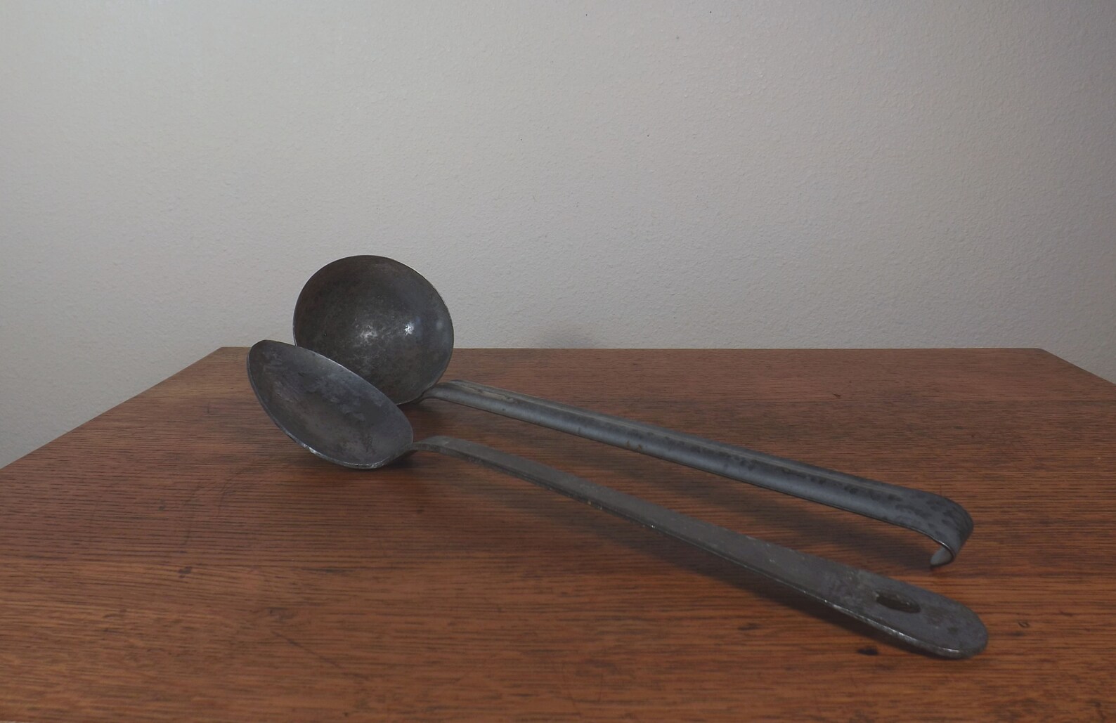 Kitchen Utensils, Tinned Spoon& Enamelware Ladle, Vintage Farm House ...