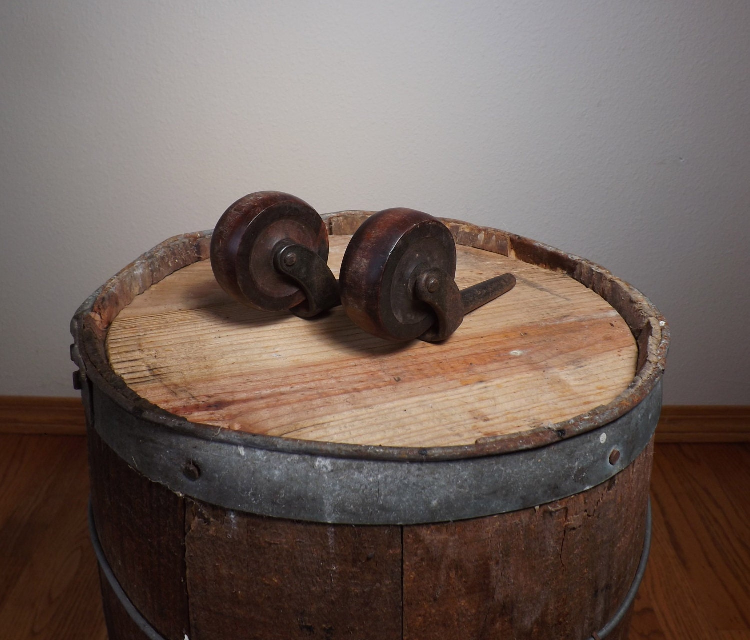 Wood Casters A Pair Large Stem Casters Antique - Etsy