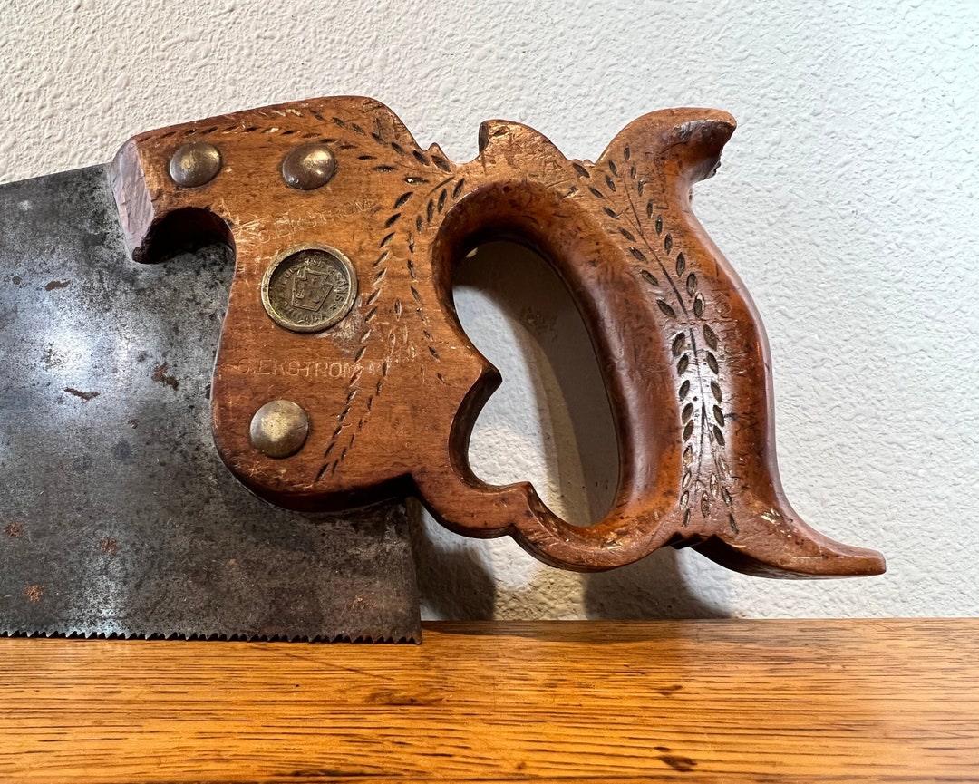 Antique Henry Disston Hand Saw: London Spring Steel, Wheat Pattern - Etsy