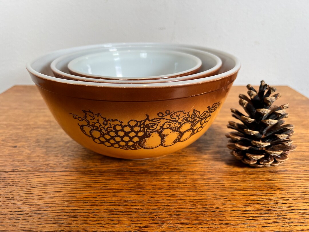 Pyrex Mixing Bowls Set of 3 'old Orchard' Round - Etsy