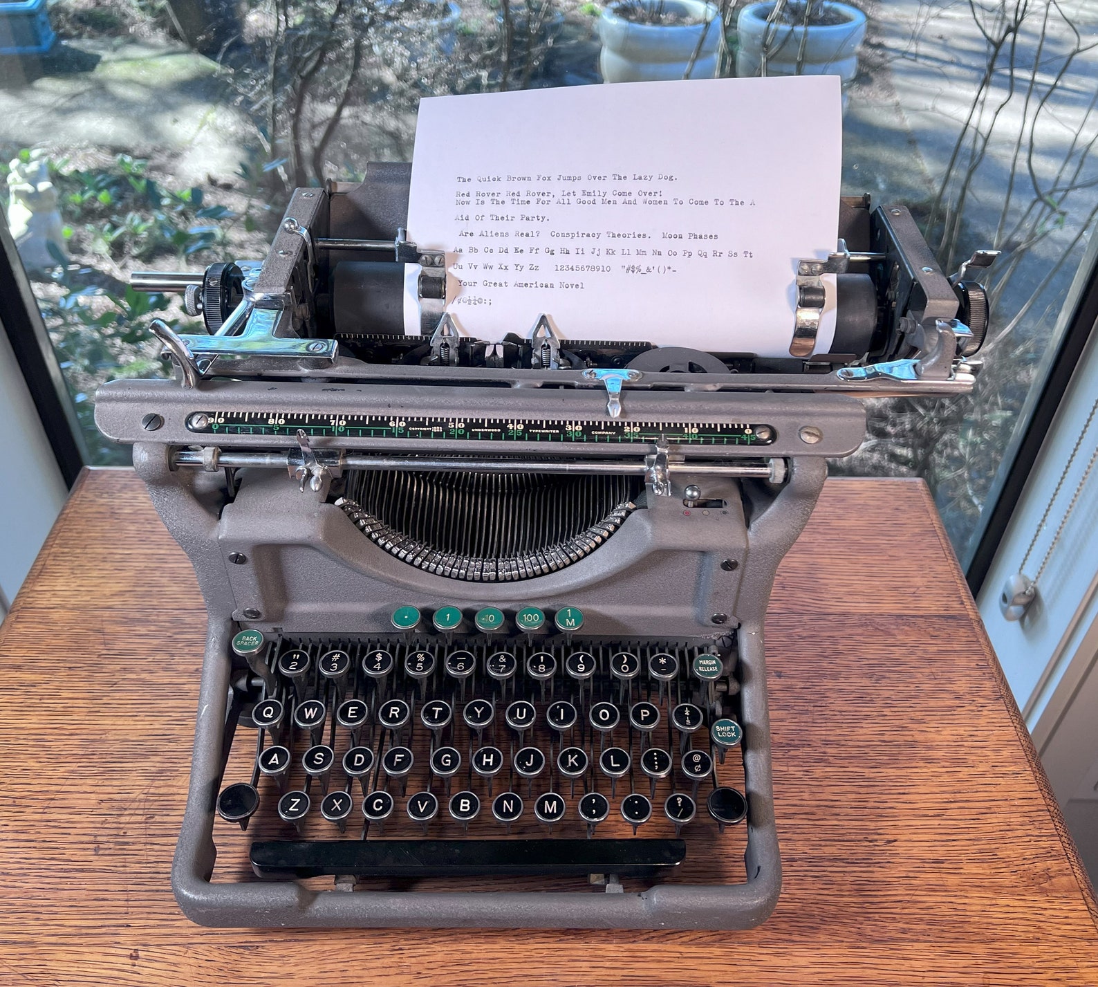 1934 Underwood No. 6 Typewriter: Gray Wrinkle Paint, Pica Typeface, Art ...