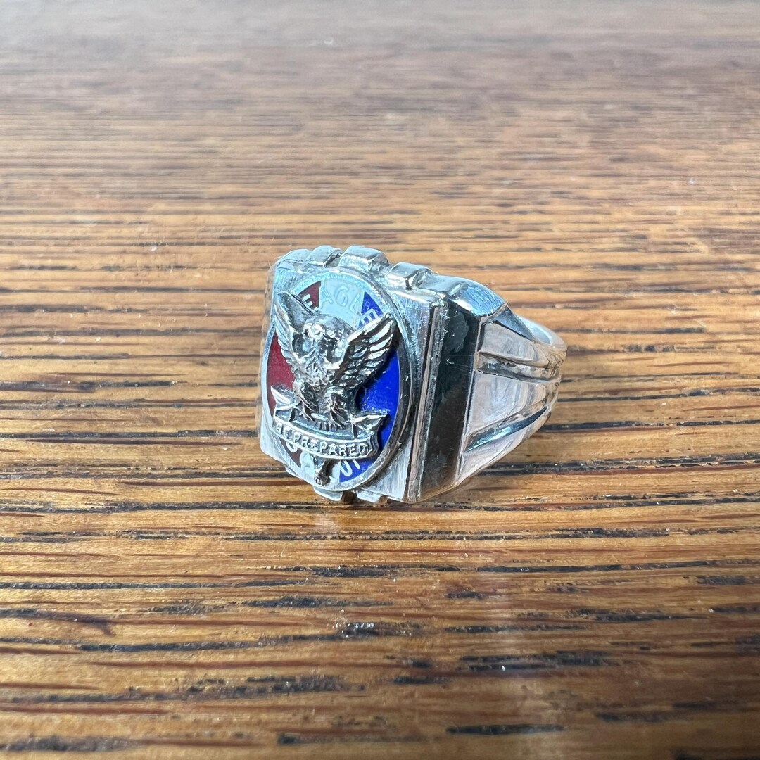 Eagle Scout Signet Ring ~ Sterling Silver ~ Vintage 1950s ~ Scout ...