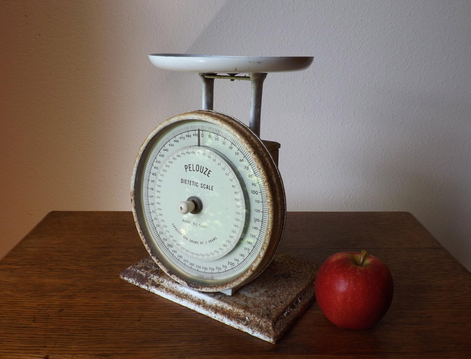 Pelouze Dietetic Scale 500 Gram Capacity White & Rust | Etsy