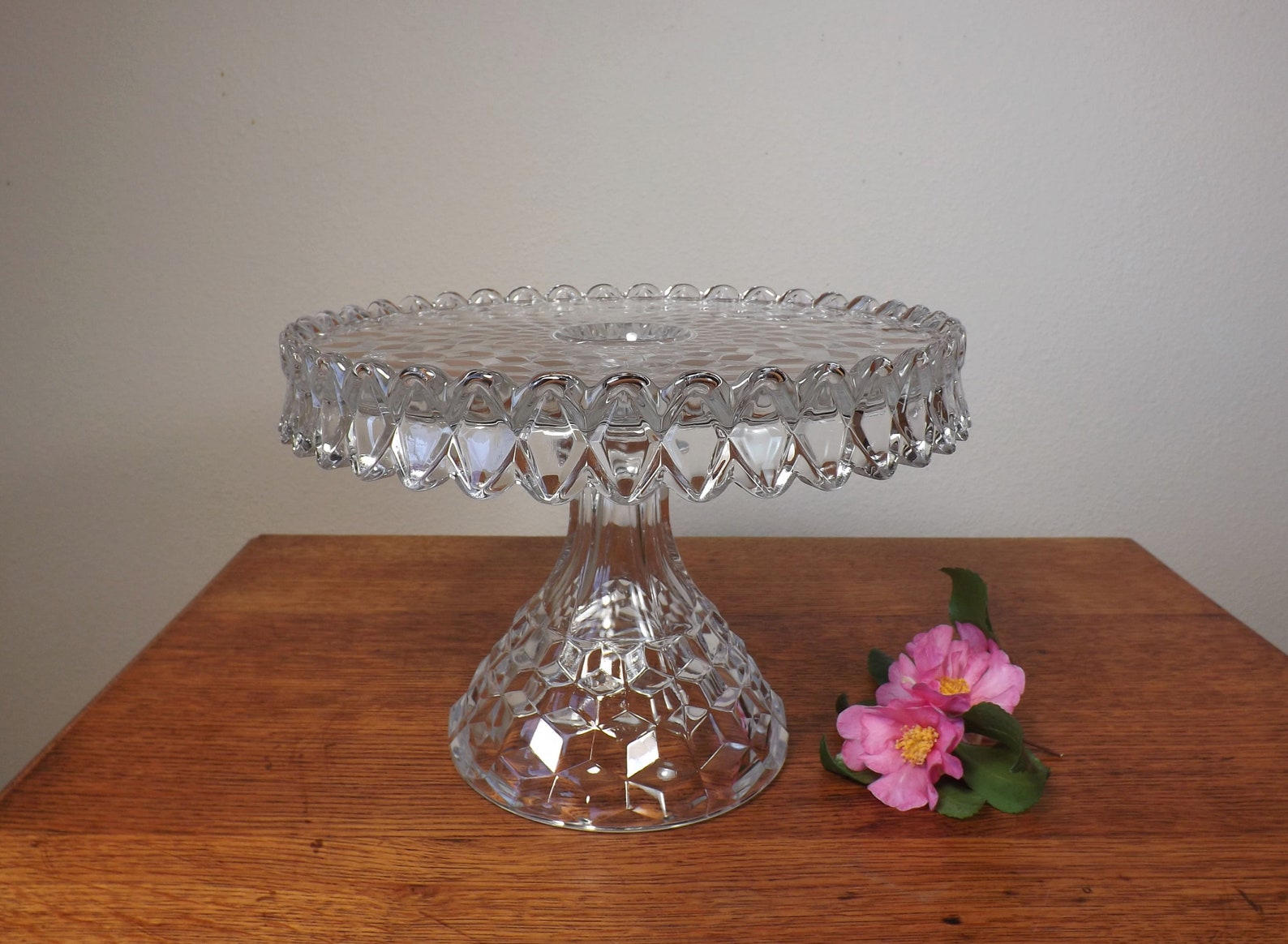 Fostoria 'american' Round Pedestal Cake Stand Clear - Etsy