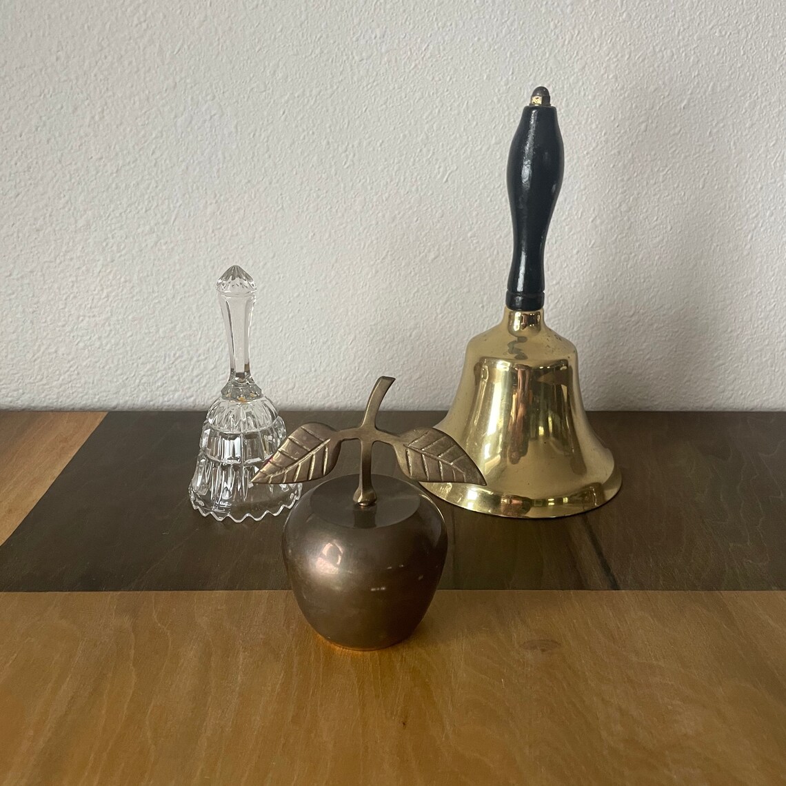 Vintage Brass Apple Bell, Crystal Bell, and Decorative Collection - Etsy