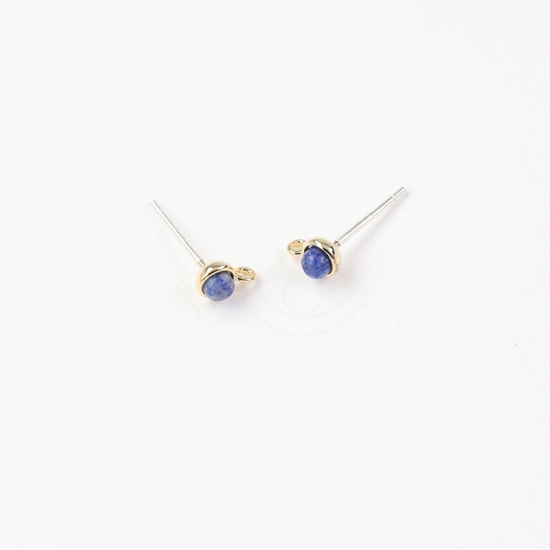 5601071 / Lapis / 16k Gold Plated Brass Framed Stone Earring - Etsy