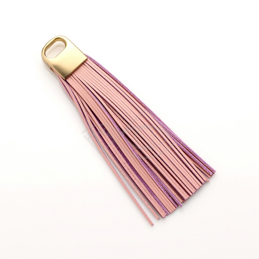4009121 / Light Pink / Genuine Leather Tassel / Brown Gold Plated Brass ...