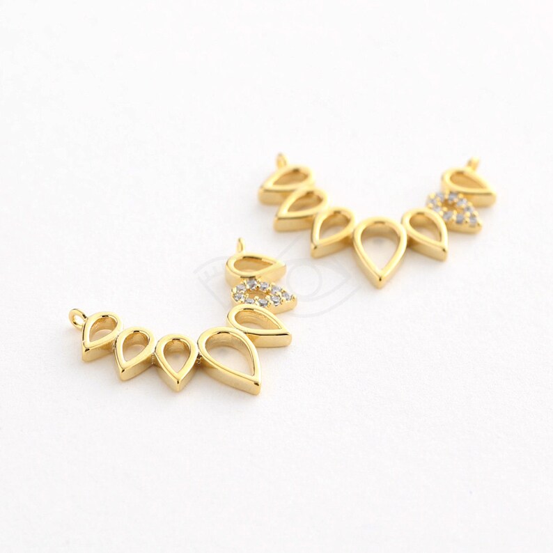 3361012 / Inverted Teardrops small / Rhodium Plated Brass | Etsy