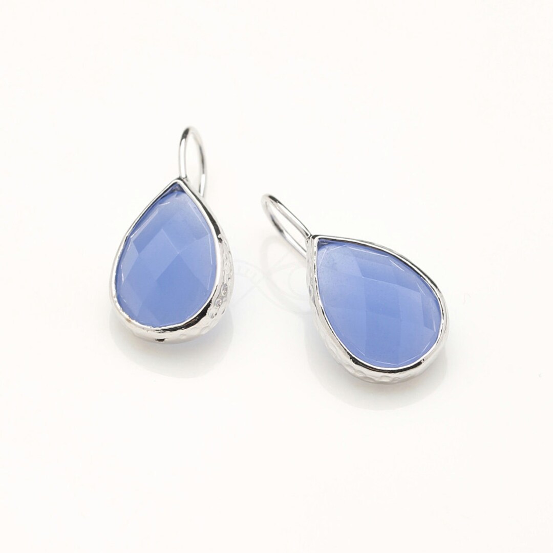5569182 / Royal Blue / Rhodium Plated Brass Framed Glass 11.5mm X 23mm ...