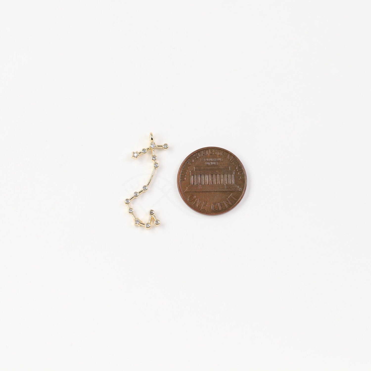 3602301 / Zodiac Sign, Scorpio, October / 16k Gold Plated Brass With CZ ...