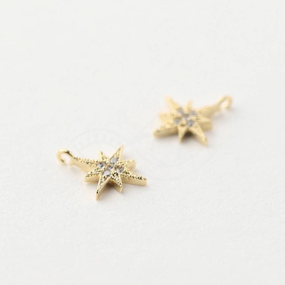 3396021 / Cubic Star small / 16k Gold Plated Brass With CZ | Etsy