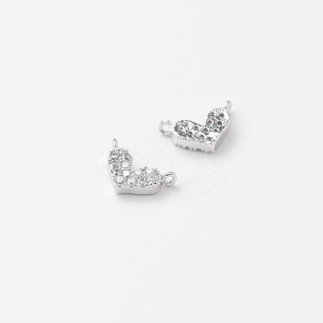 3174101 / Cubic Heart / 16k Gold Plated Brass with Cubic | Etsy