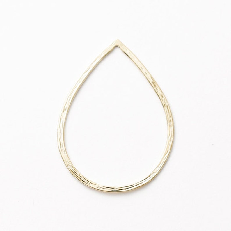 3024014 / Simple Teardrop / 16k Matt Gold Plated Brass | Etsy