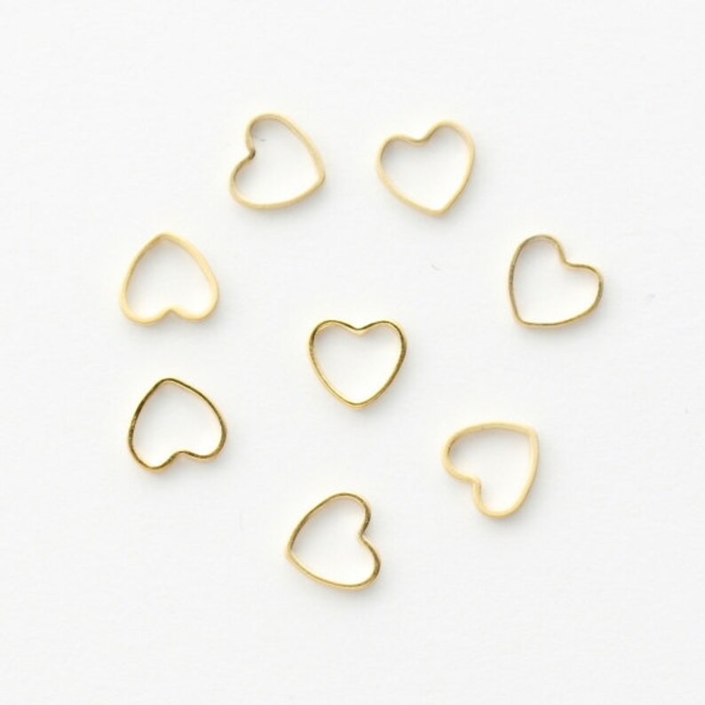 3248015 / Heart Outline / Matt Rhodium Plated Brass Connector 6.7mm X 6 ...
