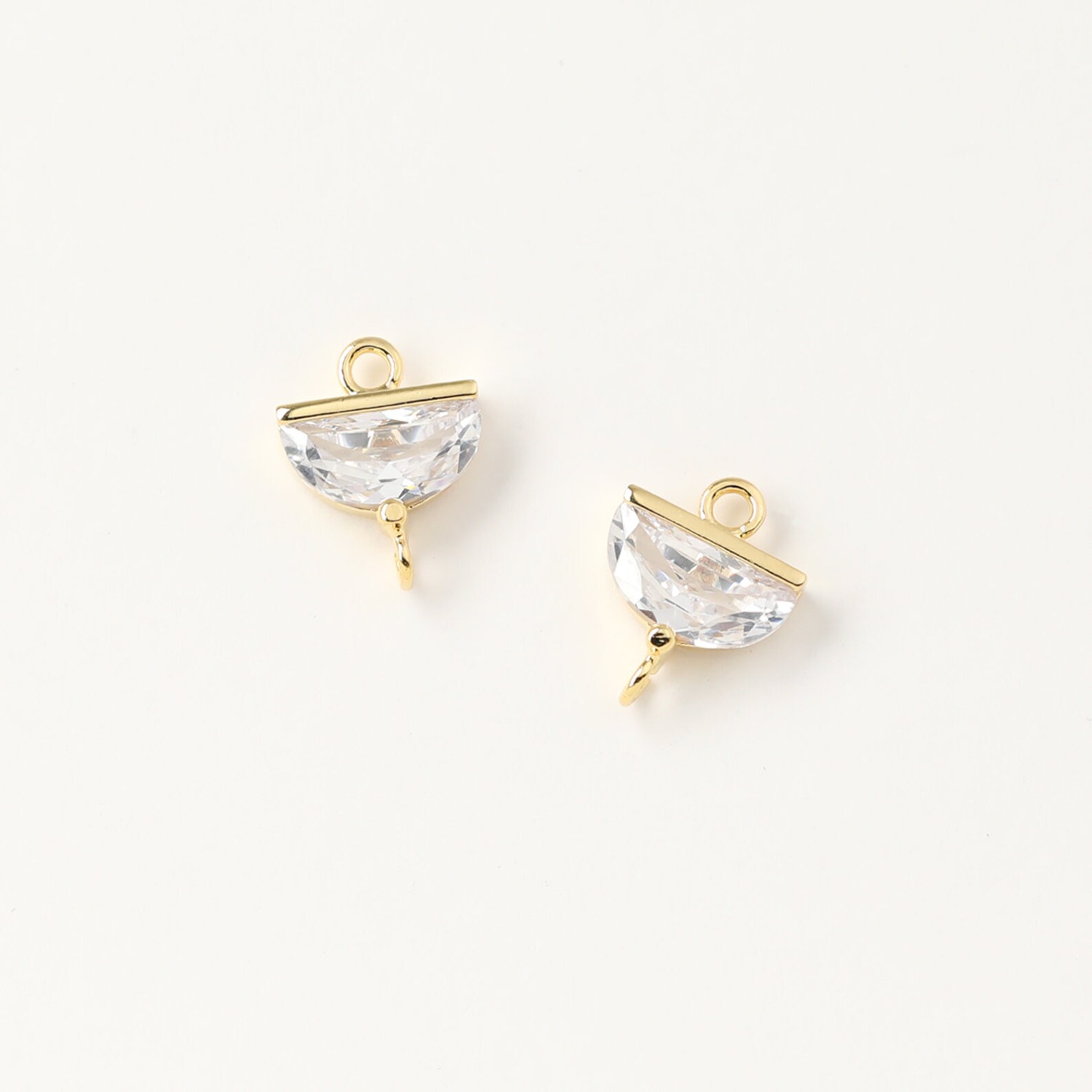 3563027 / Half Round (medium) / Rose Gold Plated Brass With CZ ...