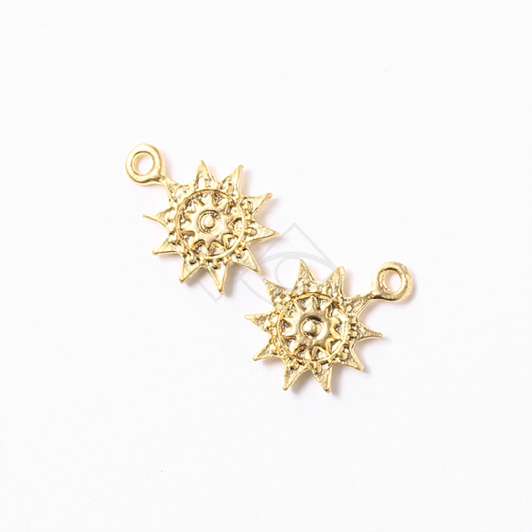 3165034 / Sun / 16k Matt Gold Plated Pewter Pendant 12mm X 16.4mm / 1 ...