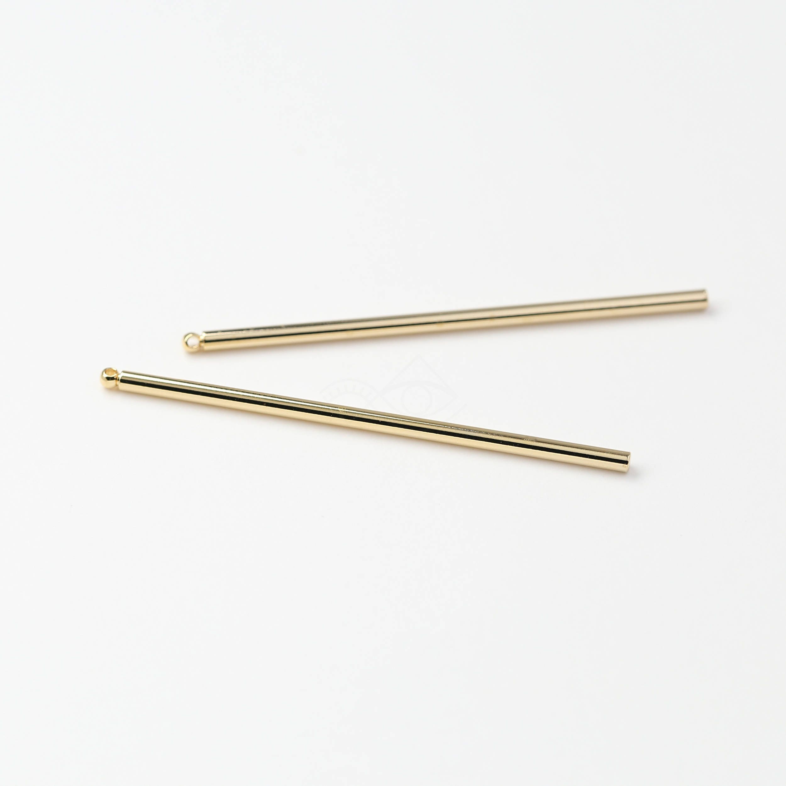 3295061 / Simple Round Bar / 16k Gold Plated Brass Pendant 2mm X 52.2mm ...