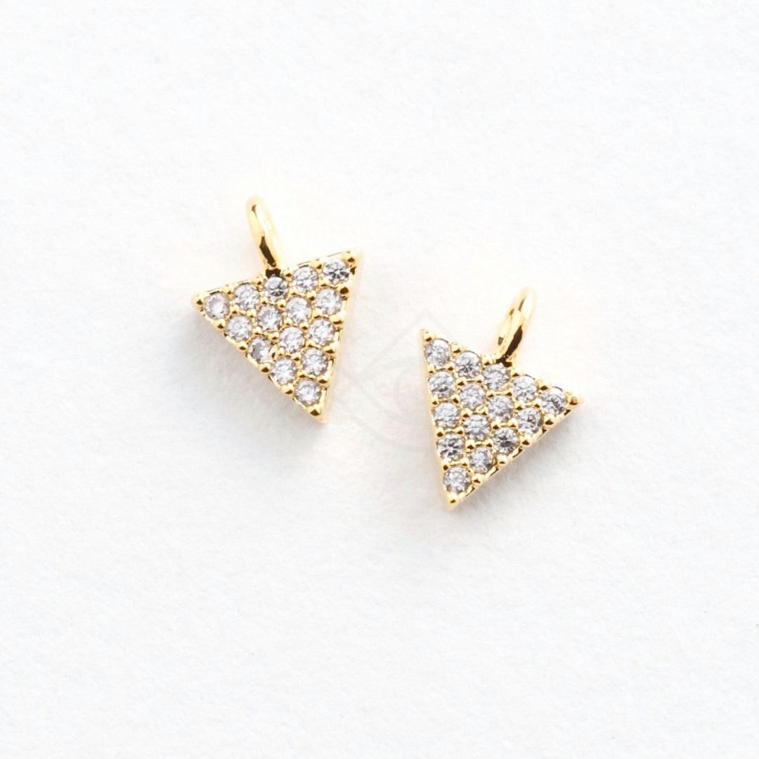 3386011 / Inverted Triangle / 16k Gold Plated Brass With CZ Pendant 6 ...
