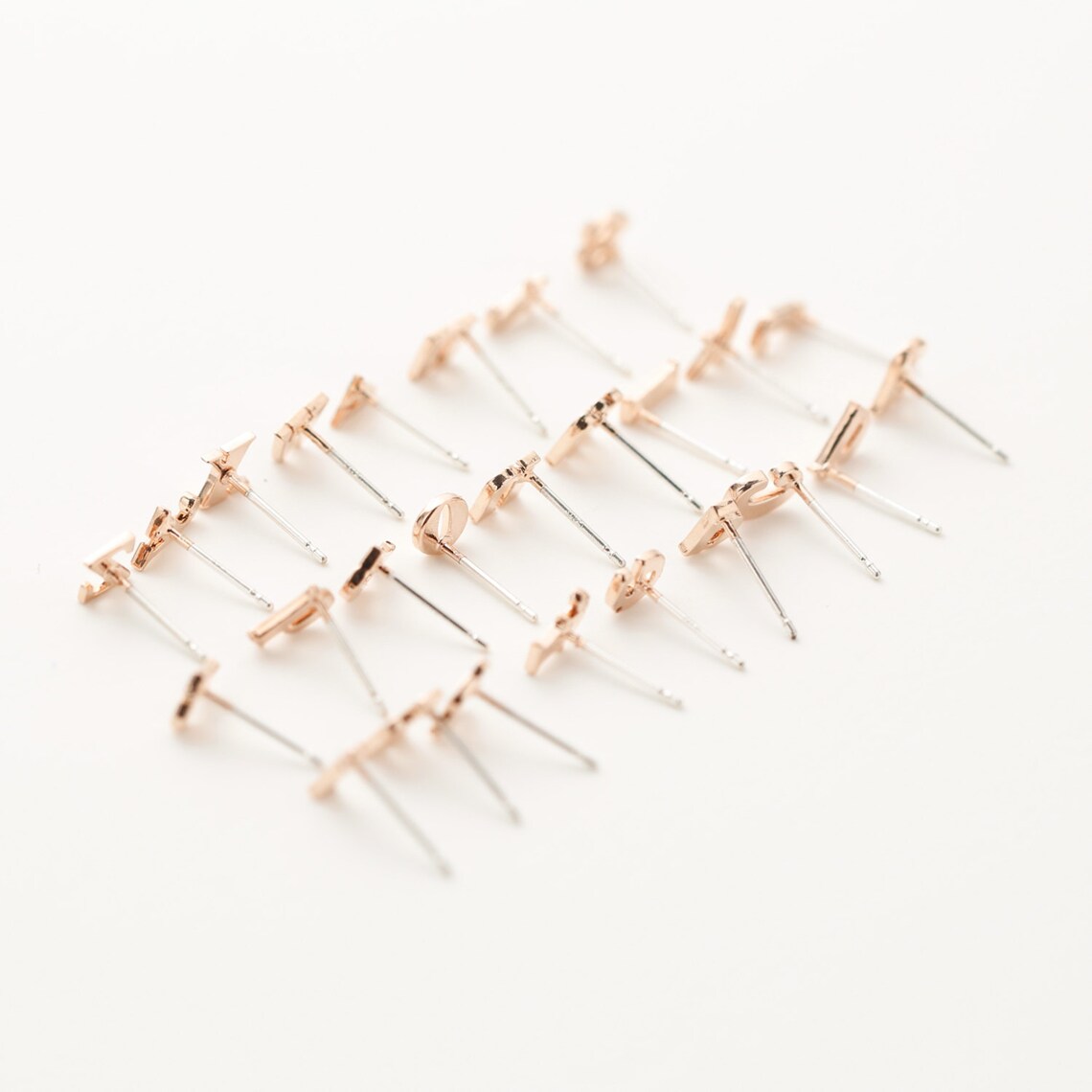 5559127 / L Alphabet / Rose Gold Plated Brass Earring / 925 Sterling ...