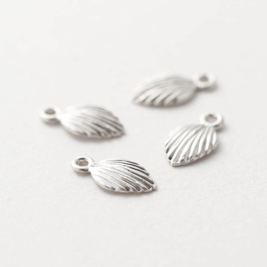 3125015 / Shell / Matt Rhodium Plated Brass 7.5mm X 13.3mm / 0.6g ...