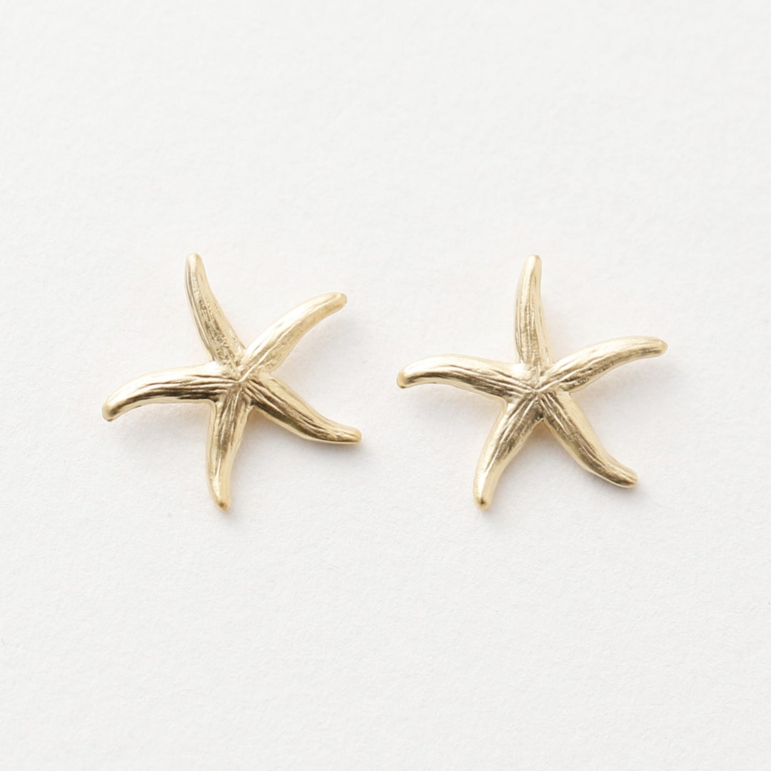 3320014 / Starfish / 16k Matt Gold Plated Brass 14.4mm X 13mm / 0.6g ...