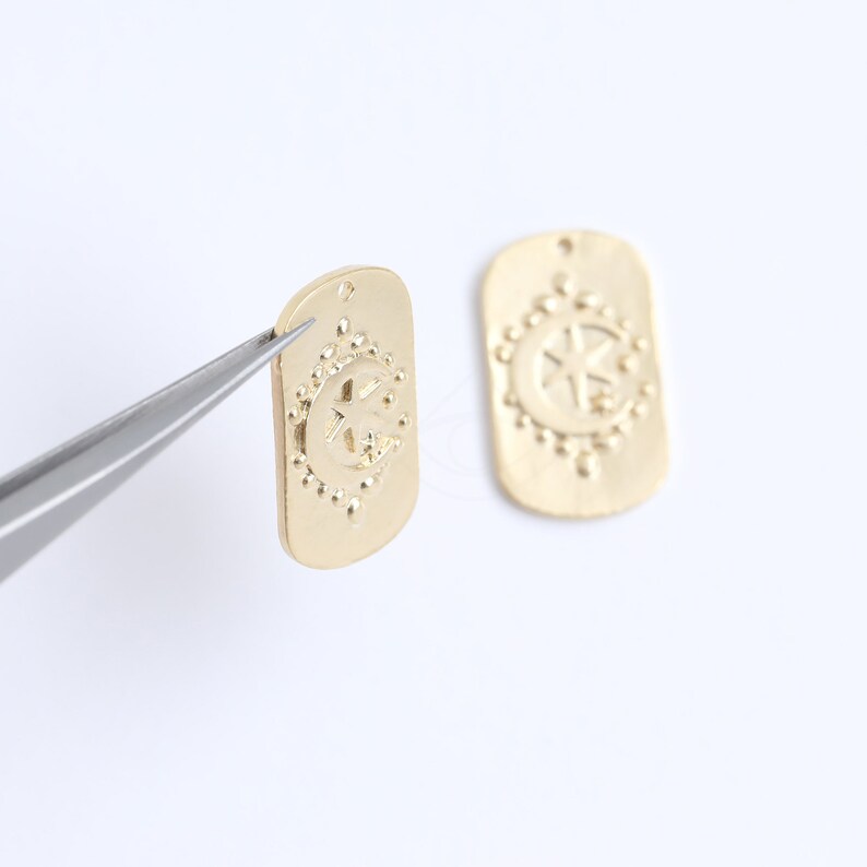 3711014 / Flat Rectangle Crescent / 16k Matt Gold Plated Brass - Etsy