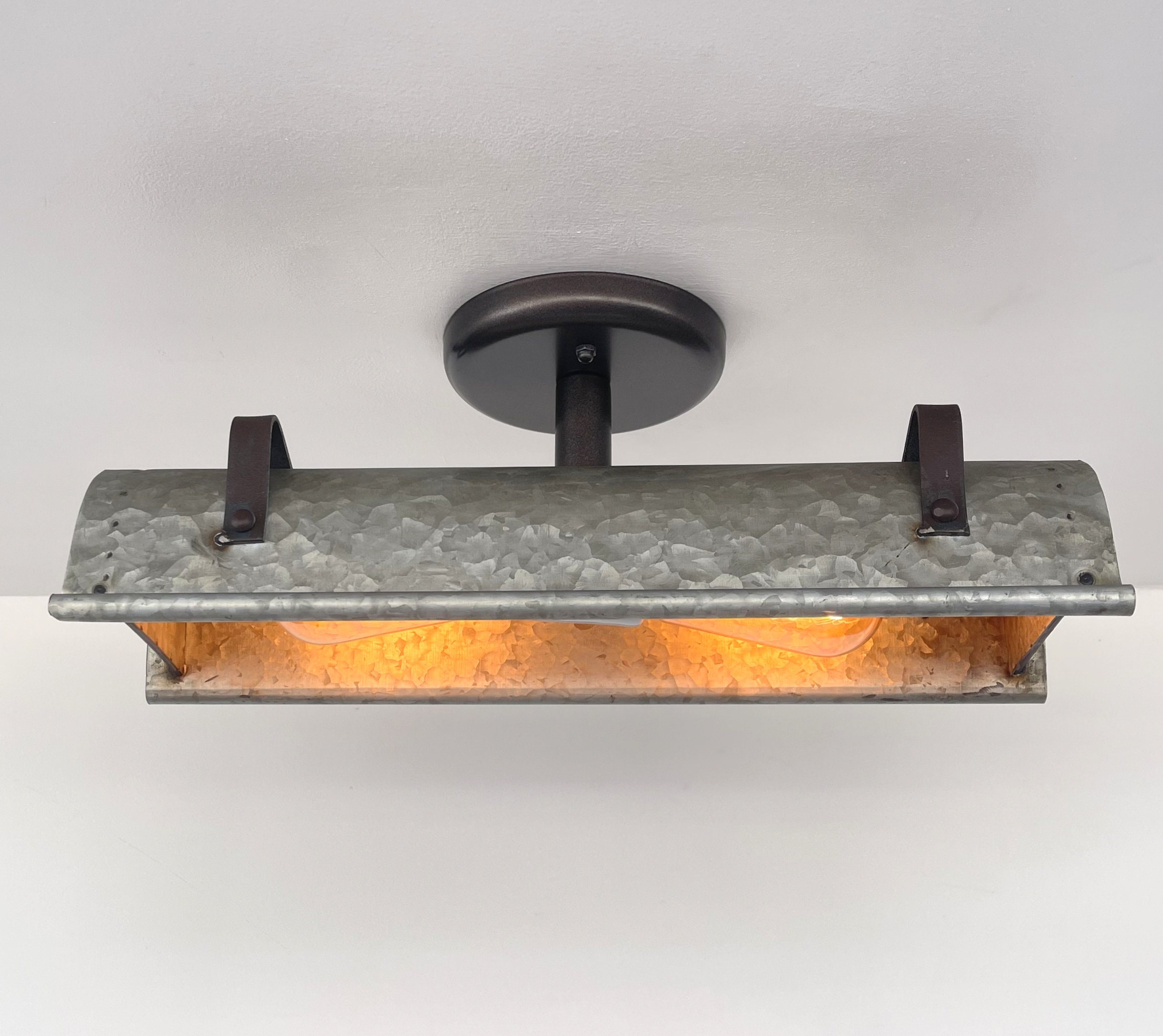 Rustic Galvanized Ceiling Light Fixture Farmhouse Lighting Kitchen ...