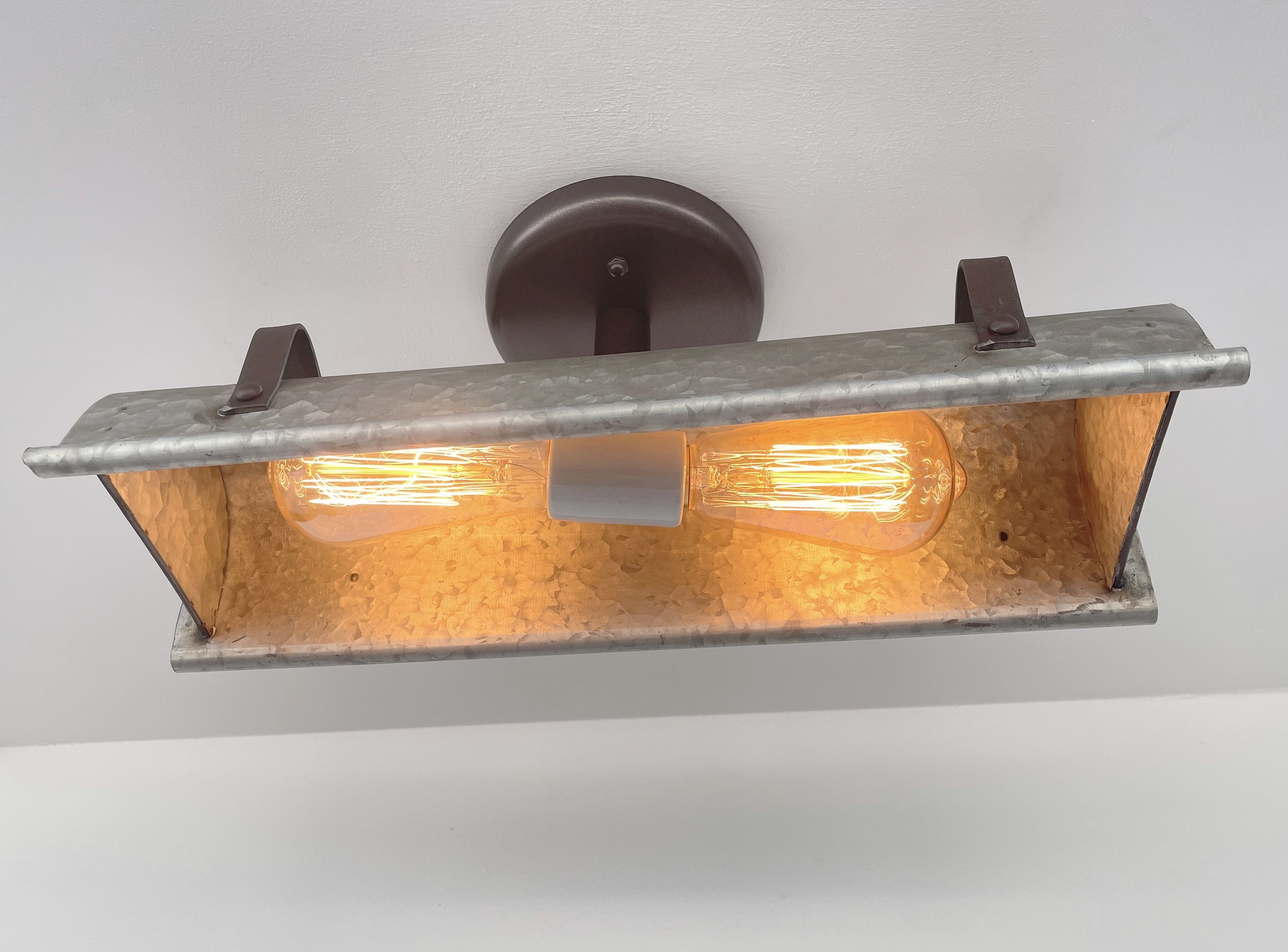 Rustic Galvanized Ceiling Light Fixture Farmhouse Lighting Kitchen ...