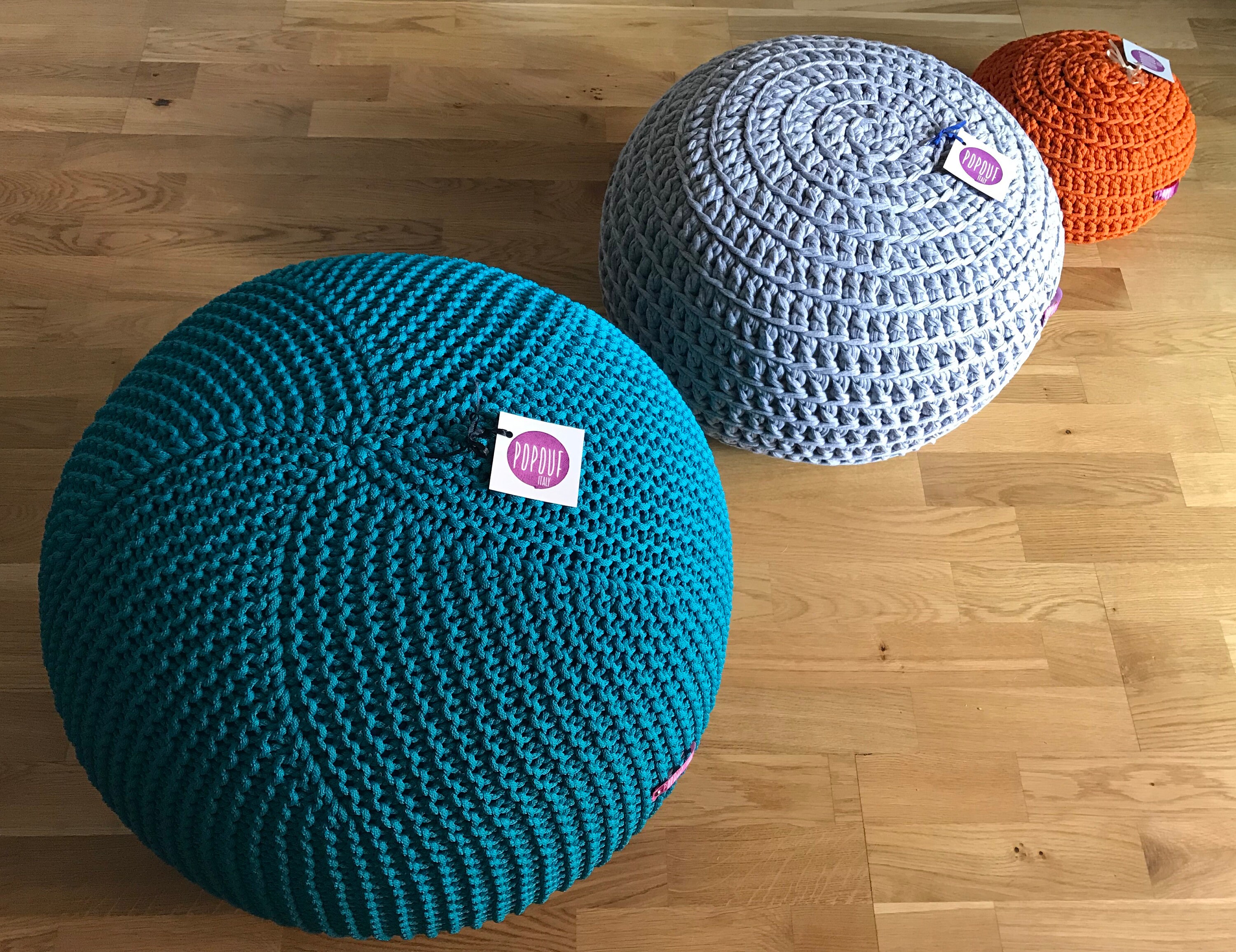 Outdoor Strick Pouf Runder Pouf Ottoman Petrol Pouf Made in Italy Kinder Ottoman FuBschemel Bodenkissen Sitzsack handgefertigte Abdeckung Etsy