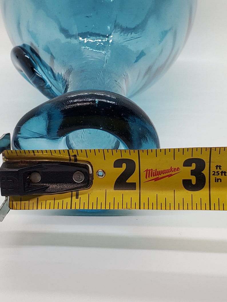 Vintage Holmegaard Denmark Hand-blown Aqua Blue Glass Bottle / Decanter ...