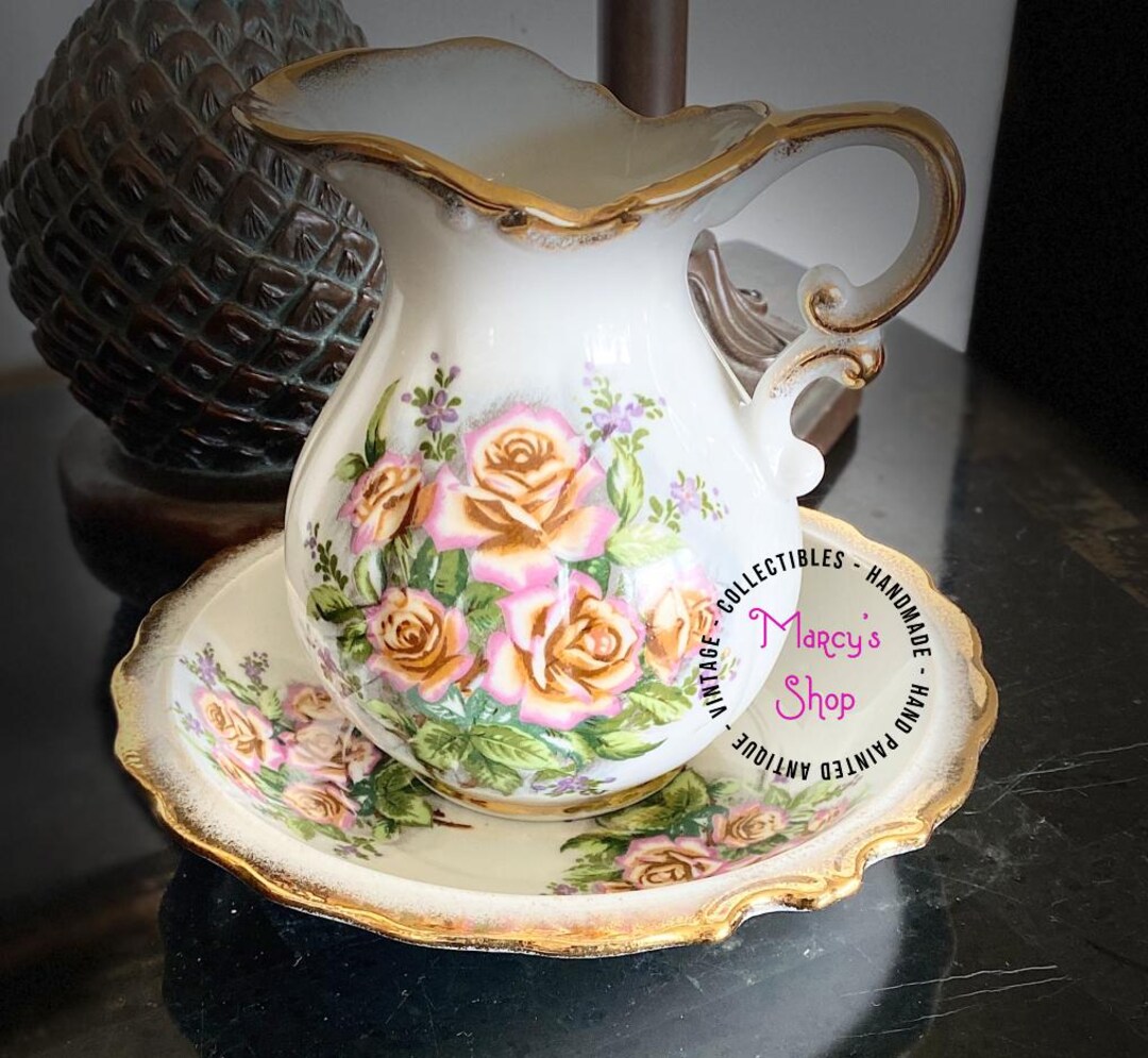 Vintage Tilso Mini Pitcher and Basin Set – Hand-painted 1950-1960– Made ...