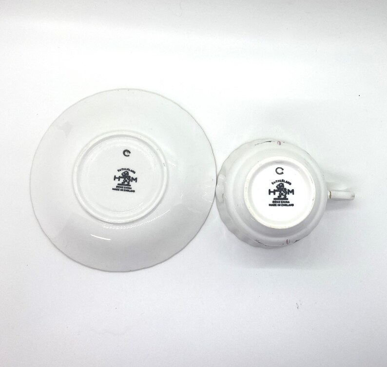 Vintage Sutherland H and M Tea Cup & Saucer, Roses Pattern, Fine Bone ...