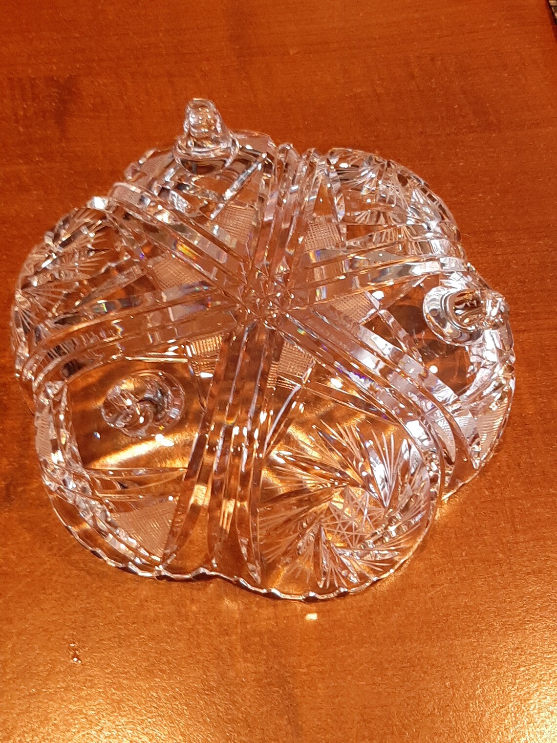 Antique - Footed Centerpiece Bowl - ABP - Hobstar Design Early 1900's ...