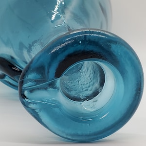 Vintage Holmegaard Denmark Hand-blown Aqua Blue Glass Bottle / Decanter ...