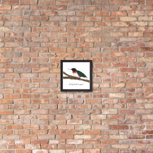 The Ruby Throat Hummingbird Digital Art Framed Photo Paper Poster - Etsy