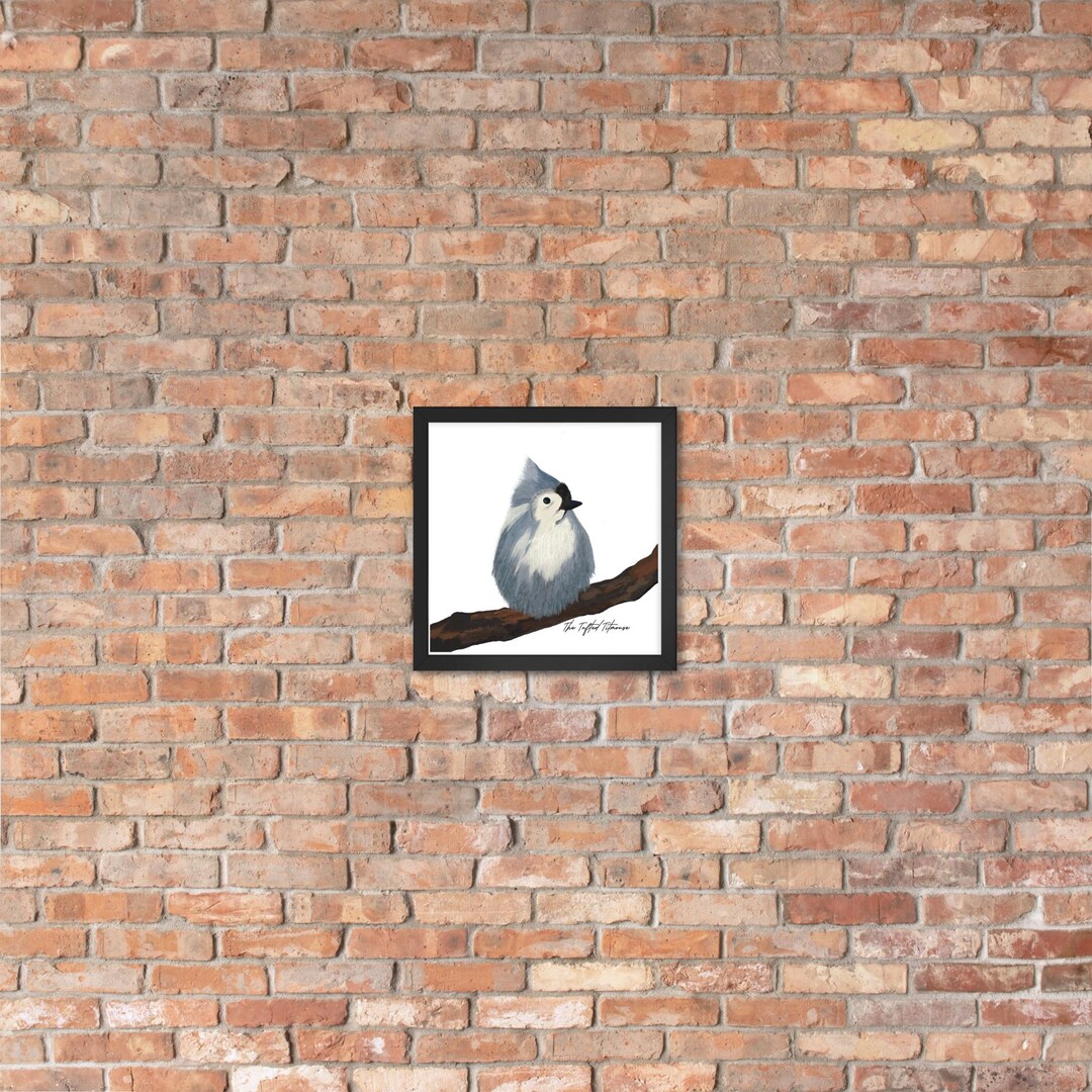 The Tufted Titmouse Digital Art Framed Photo Paper Poster - Etsy