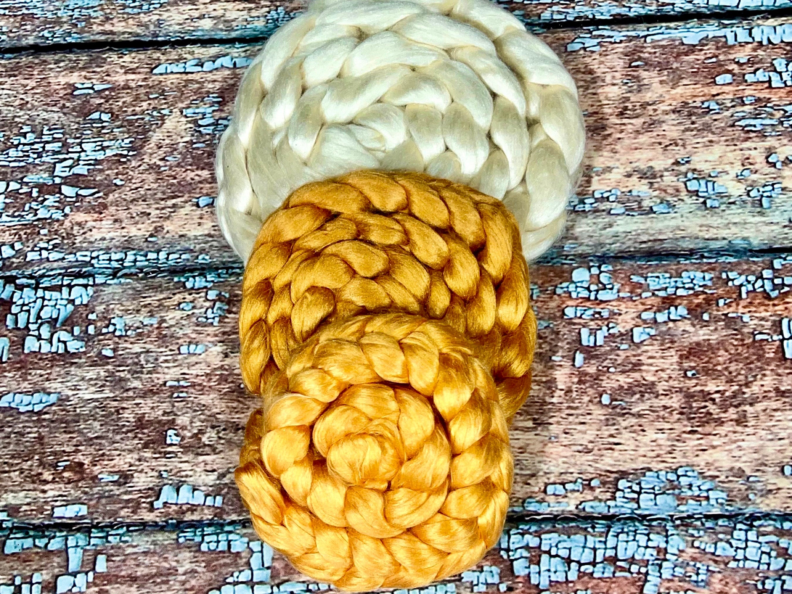 Eri peace Silk Combed Sliver-choose Natural or 2 Shades of Red 1 Ounce ...