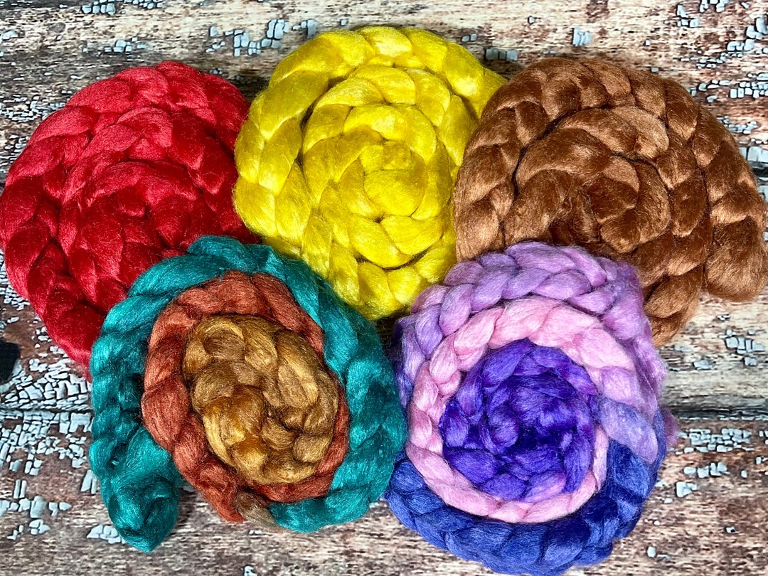 Tussah Silk Sliver - Combed Top - Multi Colors - Hand Dyed - 1 Oz. - Etsy