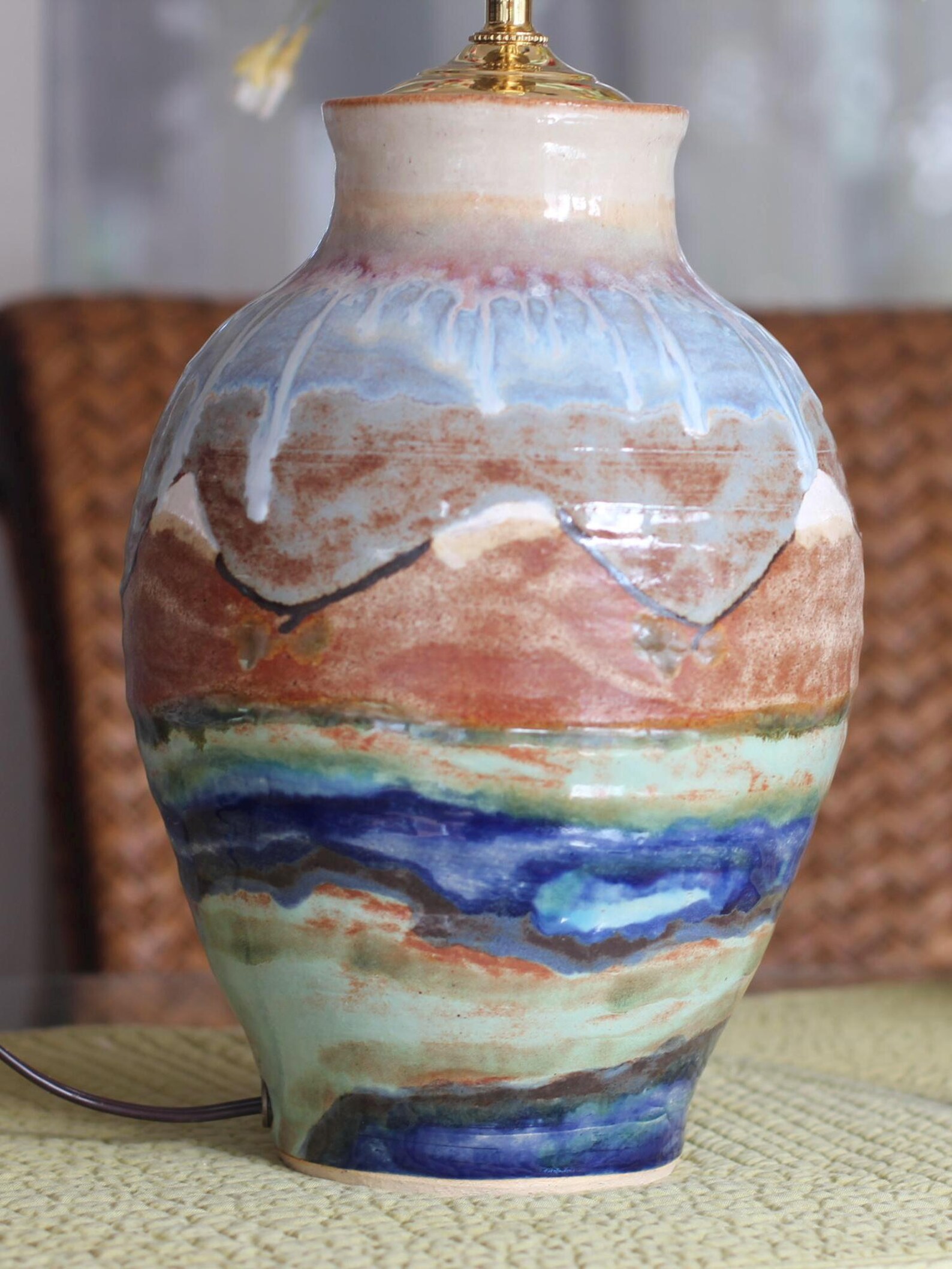 Handmade, Wheel-thrown "landscape" Table Lamp Base - Etsy