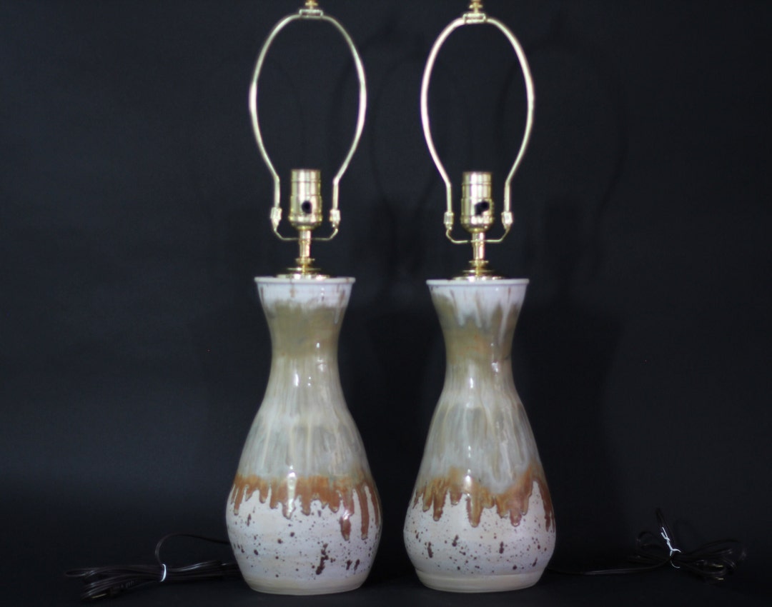 Pair of Handmade Wheel Thrown Ceramic Table Lamps - Etsy