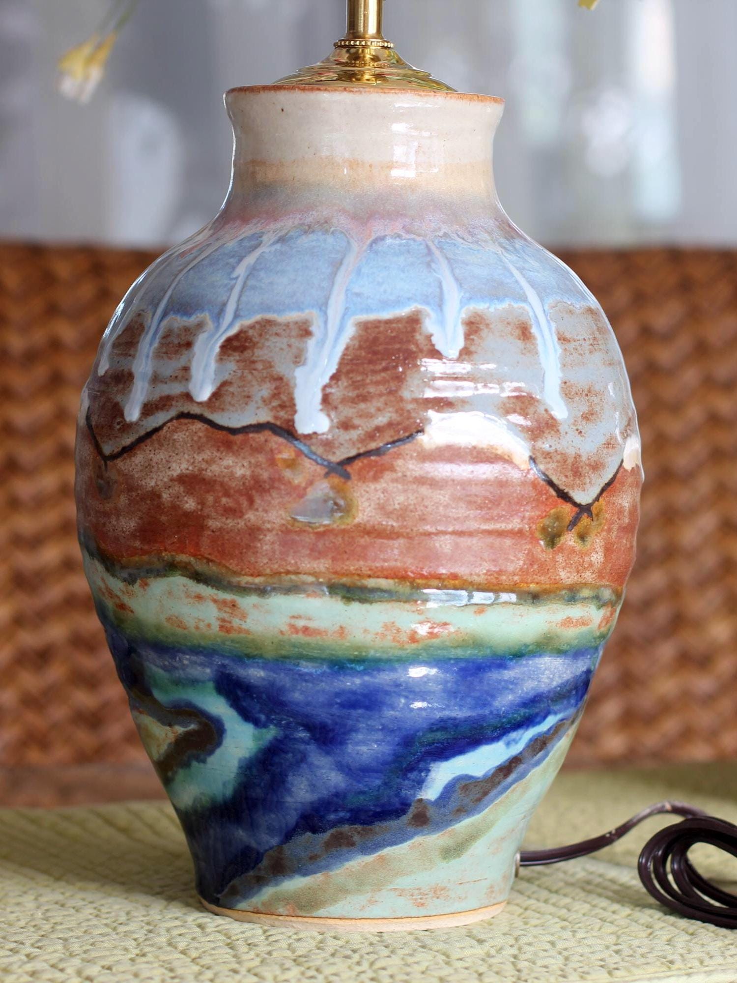 Handmade, Wheel-thrown "landscape" Table Lamp Base - Etsy