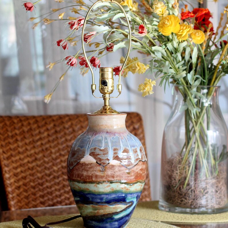 Handmade, Wheel-thrown "landscape" Table Lamp Base - Etsy
