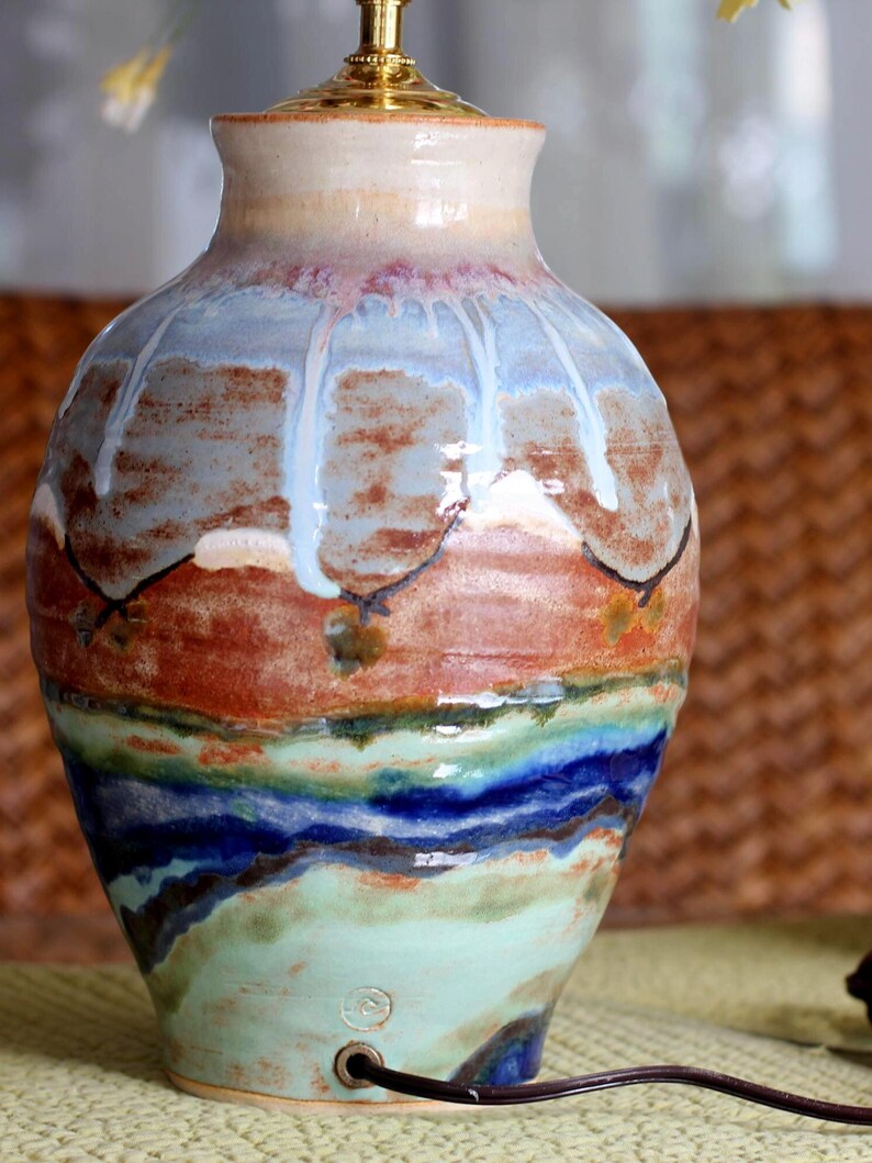 Handmade, Wheel-thrown "landscape" Table Lamp Base - Etsy