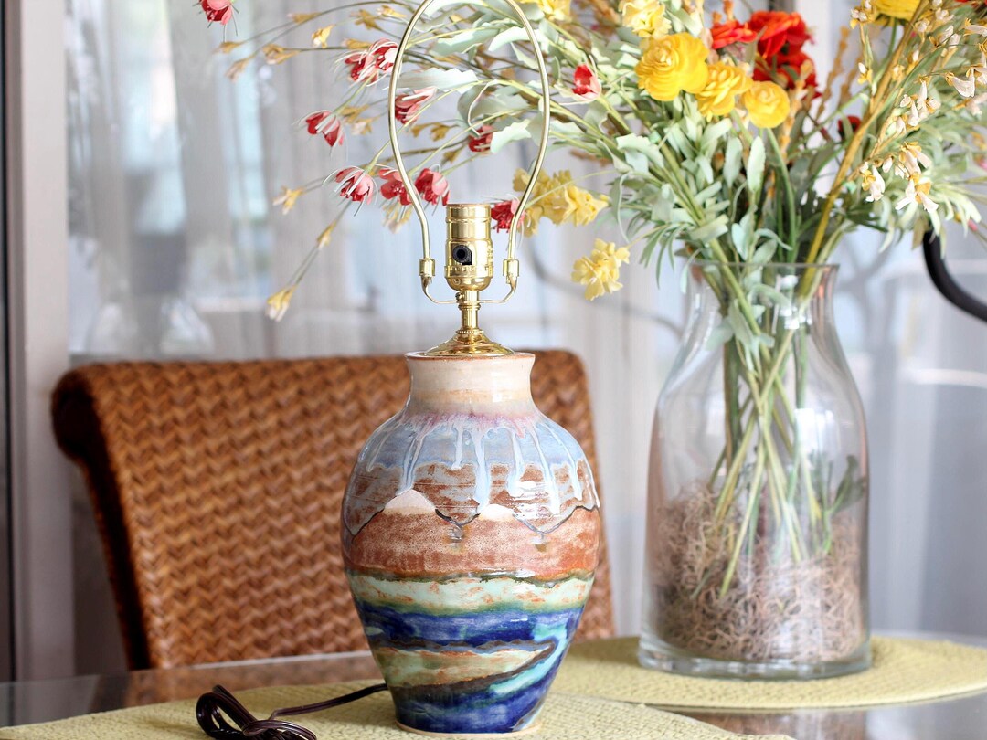 Handmade, Wheel-thrown "landscape" Table Lamp Base - Etsy
