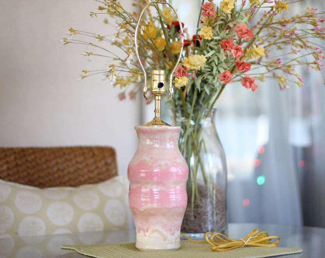 PINK All Day! Handmade Wheel Thrown Table Lamp Base Artistic Statement ...