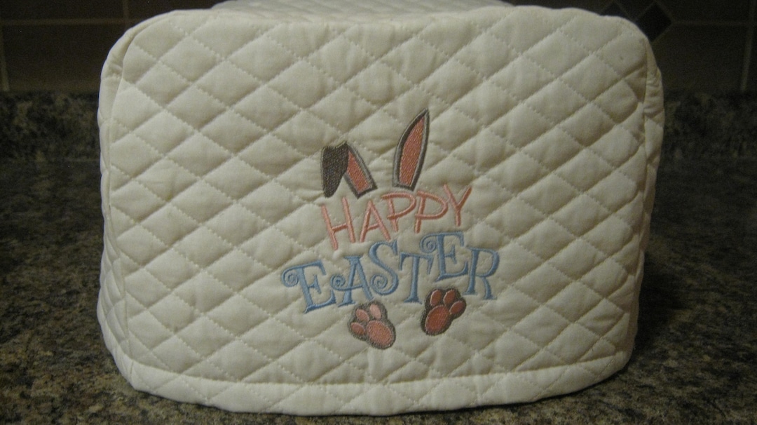 2 or 4 Slice Toaster Cover, Dust Cover, Happy Easter With Bunny Ears ...