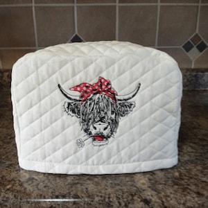 Toaster Cover Three Sizes 2, 4 or 4 Slice Long, HIGHLAND COW Design - Etsy