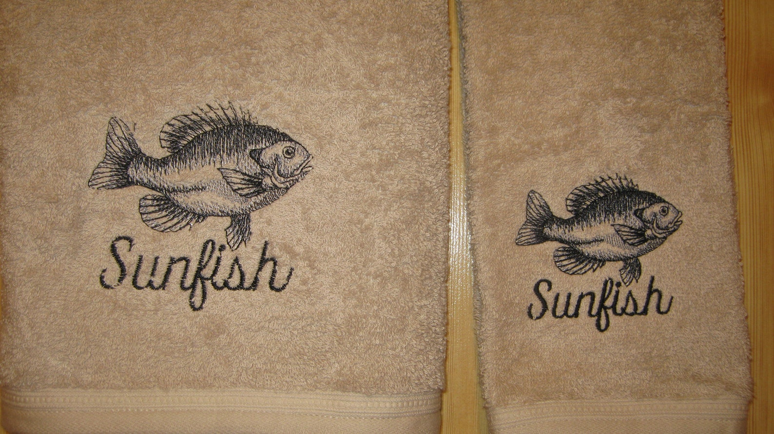 2 Piece Tan Towel Set 1 Bath & 1 Hand Towel Choose Walleye - Etsy