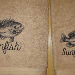 2 Piece Tan Towel Set 1 Bath & 1 Hand Towel Choose Walleye - Etsy